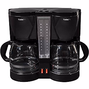 CucinaPro Double Coffee Brewer Station - Dual Coffee Maker Brews two 12-cup Pots, each with Individual Heating Elements