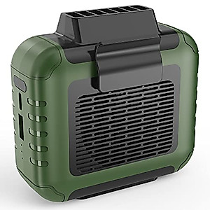 AddAcc Portable Waist Clip Fan, 6000mAh Rechargeable Battery Operated Fan, 3 Powerful Speed, Input & Output, Hand Free Necklace Fan Hanging Waist Fan for Outdoor Work, Farm, Hiking, Travel