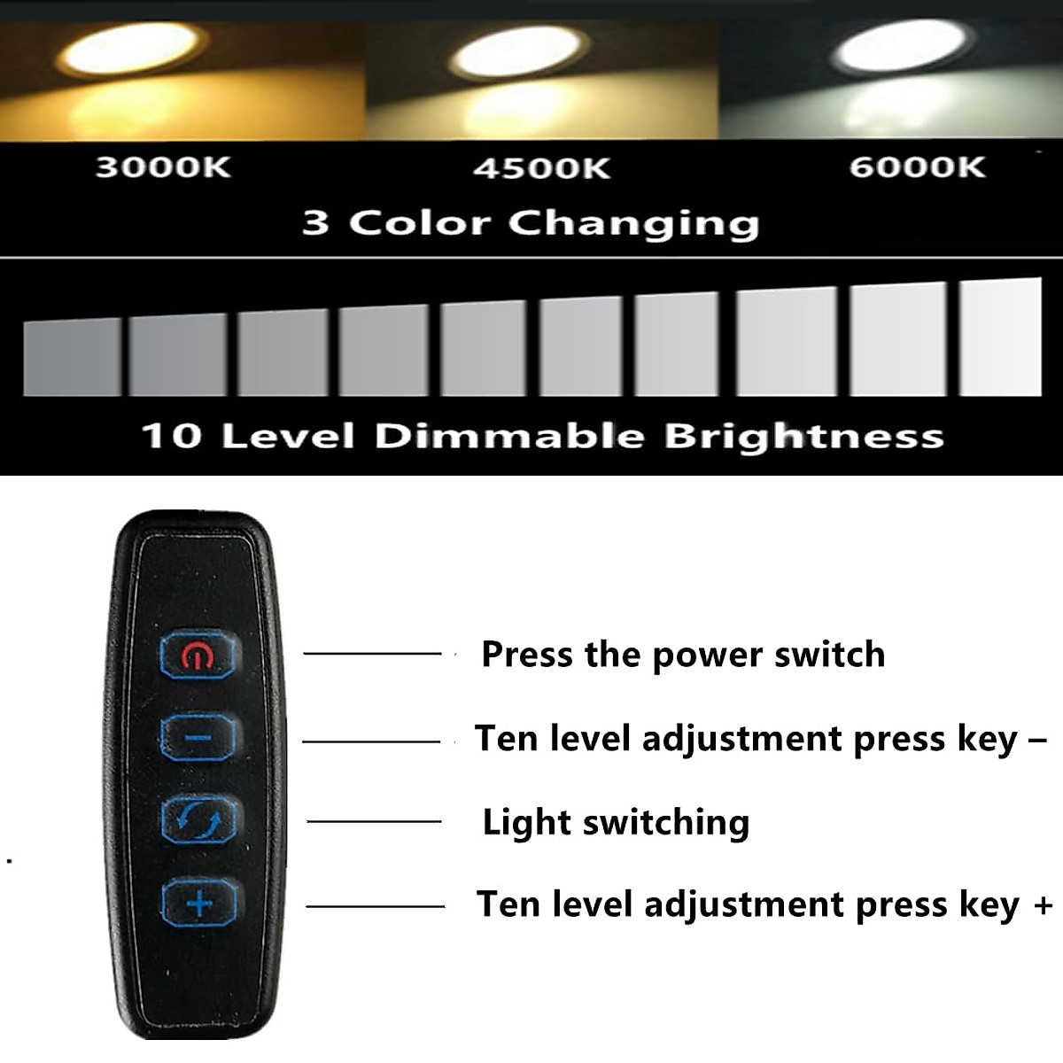 ZSGoes 2 Pack Clamp Gooseneck LED Desk Lamp, Clip on Bendable Steel Light, C-clamp Sewing Machine Table Mount, 360degree Flexible Neck 3 Colors 10 Level Brightness (Clamp)