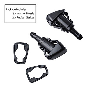 OTUAYAUTO Front Windshield Washer Nozzles - Compatible with Dodge Caliber, Journey | Jeep Grand Cherokee, Compass | Ram 1500 2500 3500 - Replaces OEM #: 4805742AB, Spray Jet Kit (pack of 2)
