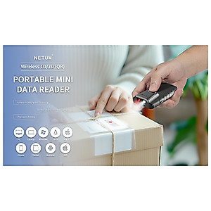NETUM Bluetooth 2D Barcode Scanner, 3-in-1 Small Portable QR Bar Code Reader Automatic Wireless Gun Scan Back Clip Work with Tablet iOS Android Windows MacOS for Warehouse Inventory POS - E800