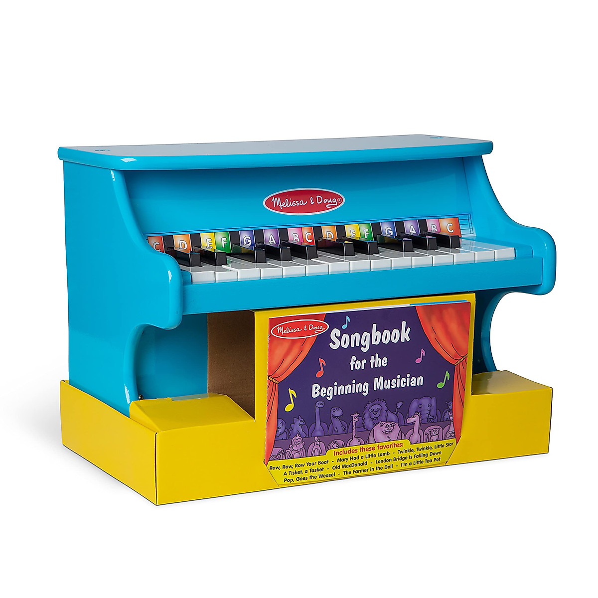Melissa & Doug Learn-to-Play Piano With 25 Keys and Color-Coded Songbook - Blue - Toy Piano For Baby, Kids Piano Toy, Toddler Piano Toys For Ages 4+