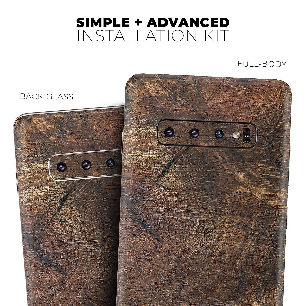 DesignSkinz Raw Wood Planks V7 Protective Vinyl Decal Wrap Skin Cover Compatible with The Samsung Galaxy S20 (Screen Trim & Back Glass Skin)