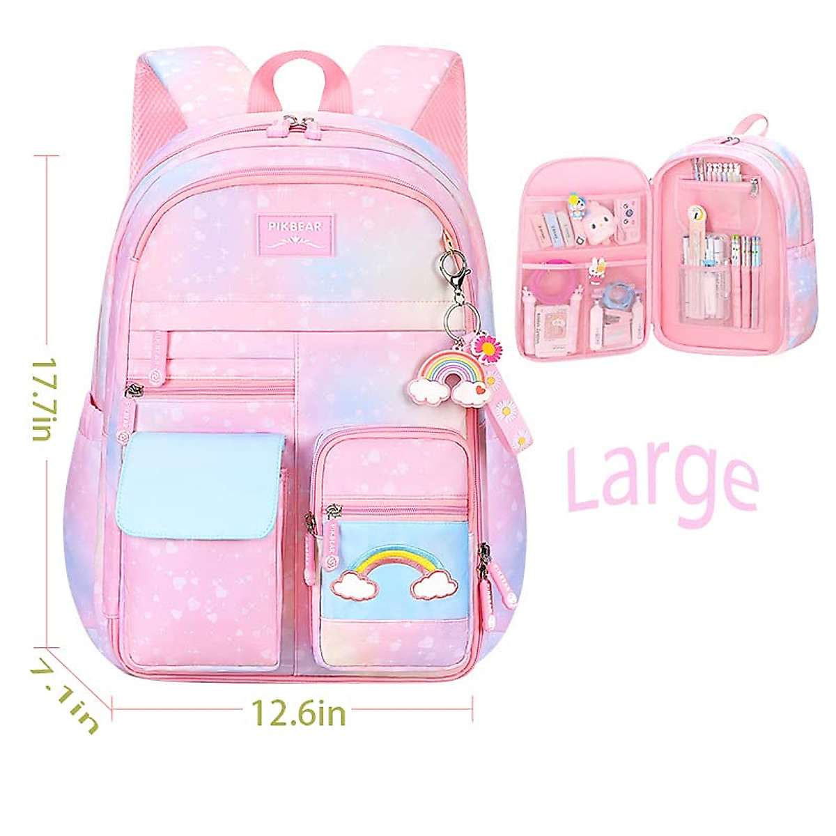 Rcuyyl Cute Backpack Elementary Bookbags Middle School bags Waterproof Bookbag Multifunction Casual Daypack Laptop Travel Bag