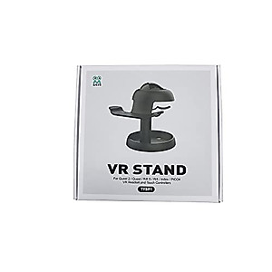 AMVR Stand Holder for Oculus Quest 2/HTC/PSVR2/Pico 4 - Universal VR Headset Display Dock with 2 Touch Controllers Hanger Station, Stable Bracket Storage Round Base, Mount Install Easy