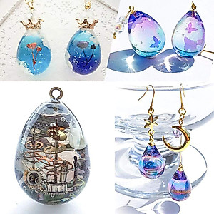 Eggs Ball Silicone Resin Molds for Jewelry Keychain, Epoxy Resin Ball Spheroid Necklace Stone Mold, Mini Orbs Pendant Casting Silicon Mold for UV Resin Crafts, DIY Easter Eggs Planet Jewelry Making