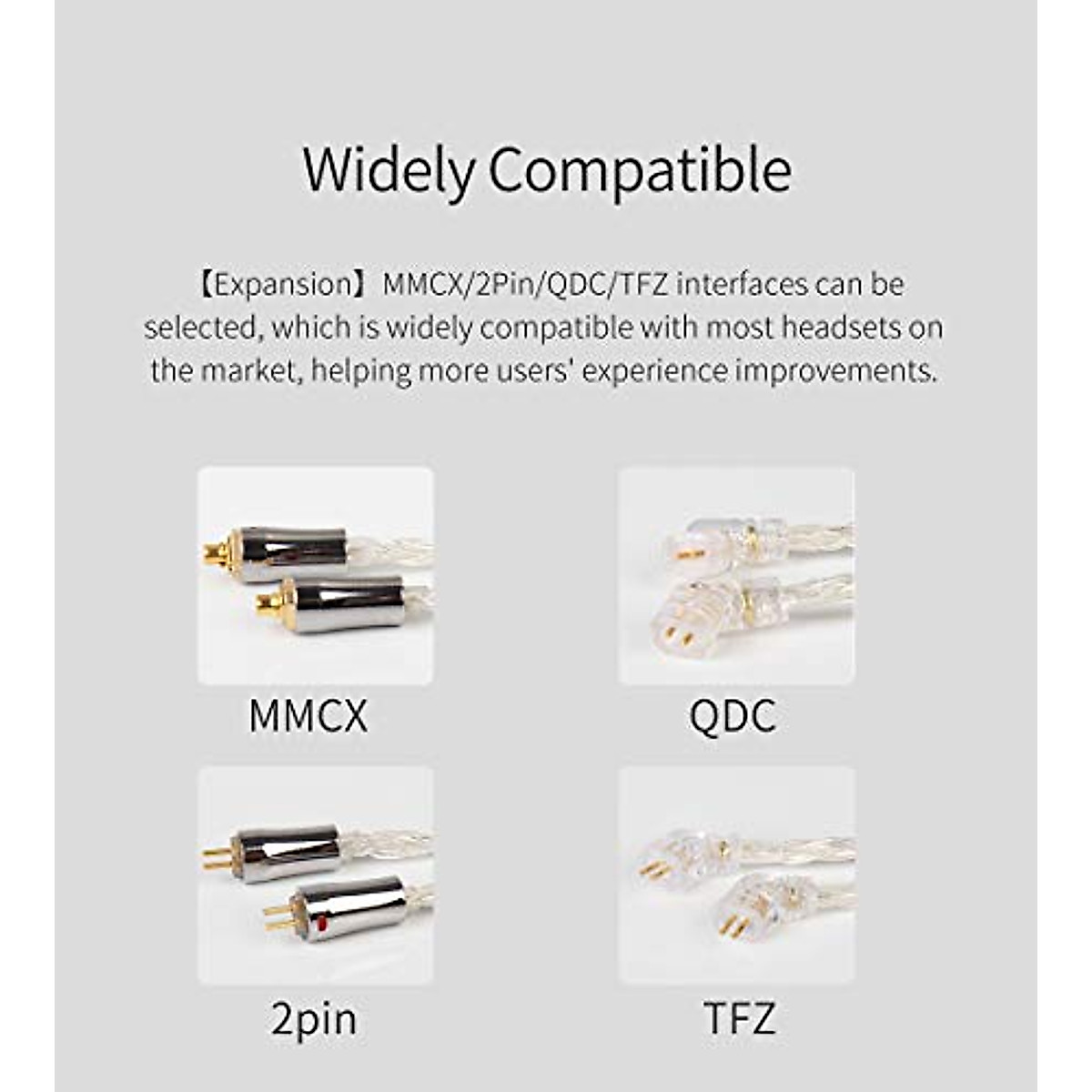 Earbuds Cable-TFZ 24 Core KBEAR [Expansion] Ear Monitor Upgraded Cable, 4N Copper Silver Plated Cable with 4.4mm Plug, Suit for Live-X T2-Galaxy IEM King-RS and TFZ Series (TFZ4.4, Silver)