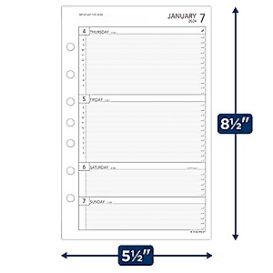 AT-A-GLANCE 2024 Weekly Planner Refill, 5-1/2" x 8-1/2", Desk Size, Loose-Leaf (061-285Y-24)