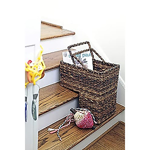 Creative Co-Op Woven BacBac Leaf Stair Basket, Natural