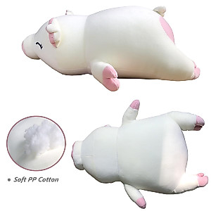 FEEZUSH Pig Plush Pillow, Pig Stuffed Animal, Big Nose Pig Plush Toy, Christmas Valentine’s Gift for Girls Boys Kids Adults (15 Inch)