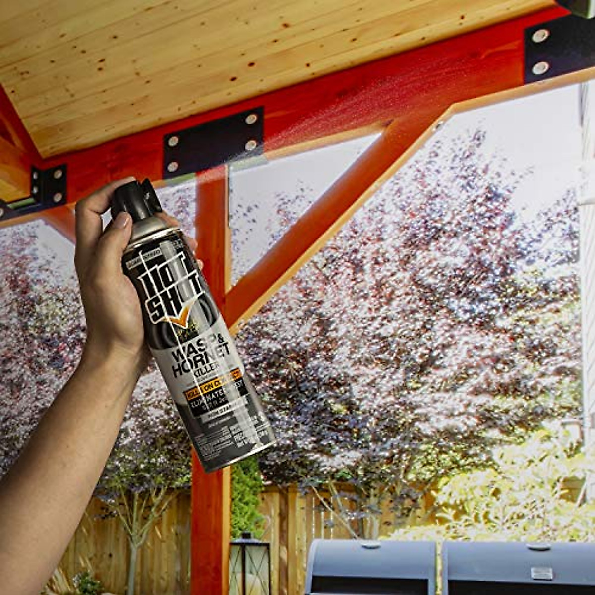 Hot Shot Wasp & Hornet Killer Spray (2 Pack), Eliminates The Nest, Sprays Up Tp 27 Feet, for Insects, 17.5 fl Ounce