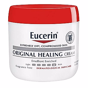 Eucerin Original Healing Cream - Fragrance Free, Rich Lotion for Extremely Dry Skin - 16 oz. Jar