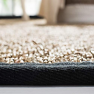 SAFAVIEH Natural Fiber Collection Runner Rug - 2'6" x 8', Natural & Black, Border Basketweave Seagrass Design, Easy Care, Ideal for High Traffic Areas in Living Room, Bedroom (NF114C)