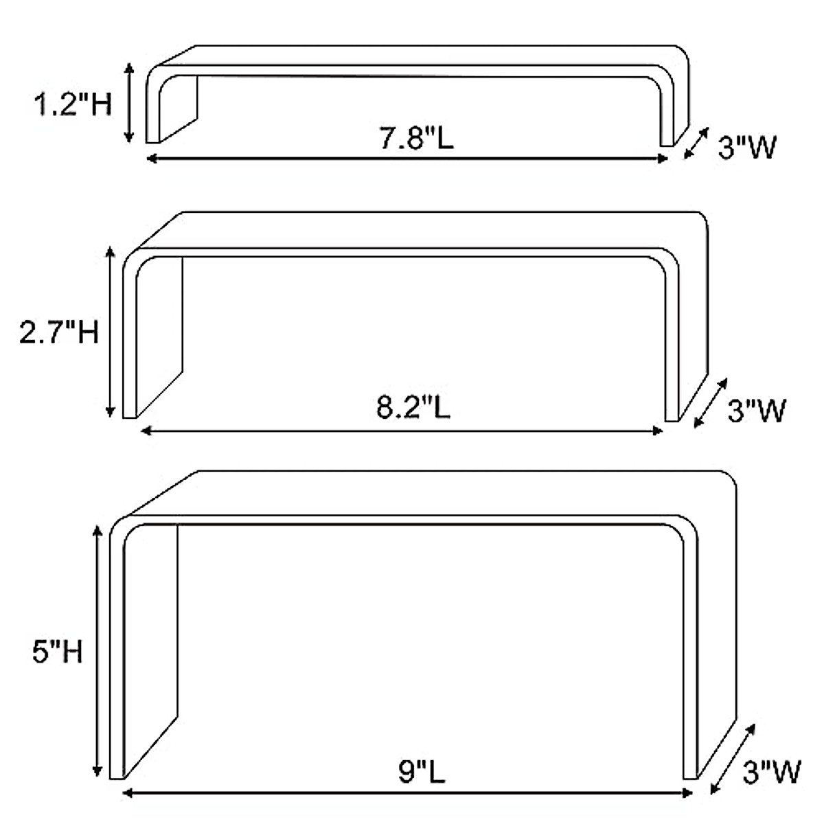 Fixwal 6pcs 2 Set Acrylic Risers for Display Clear Acrylic Riser Display Stands Acrylic Display Risers for Show Funko Pop Figures, Cupcake, Jewelry, Toys, Perfume and More