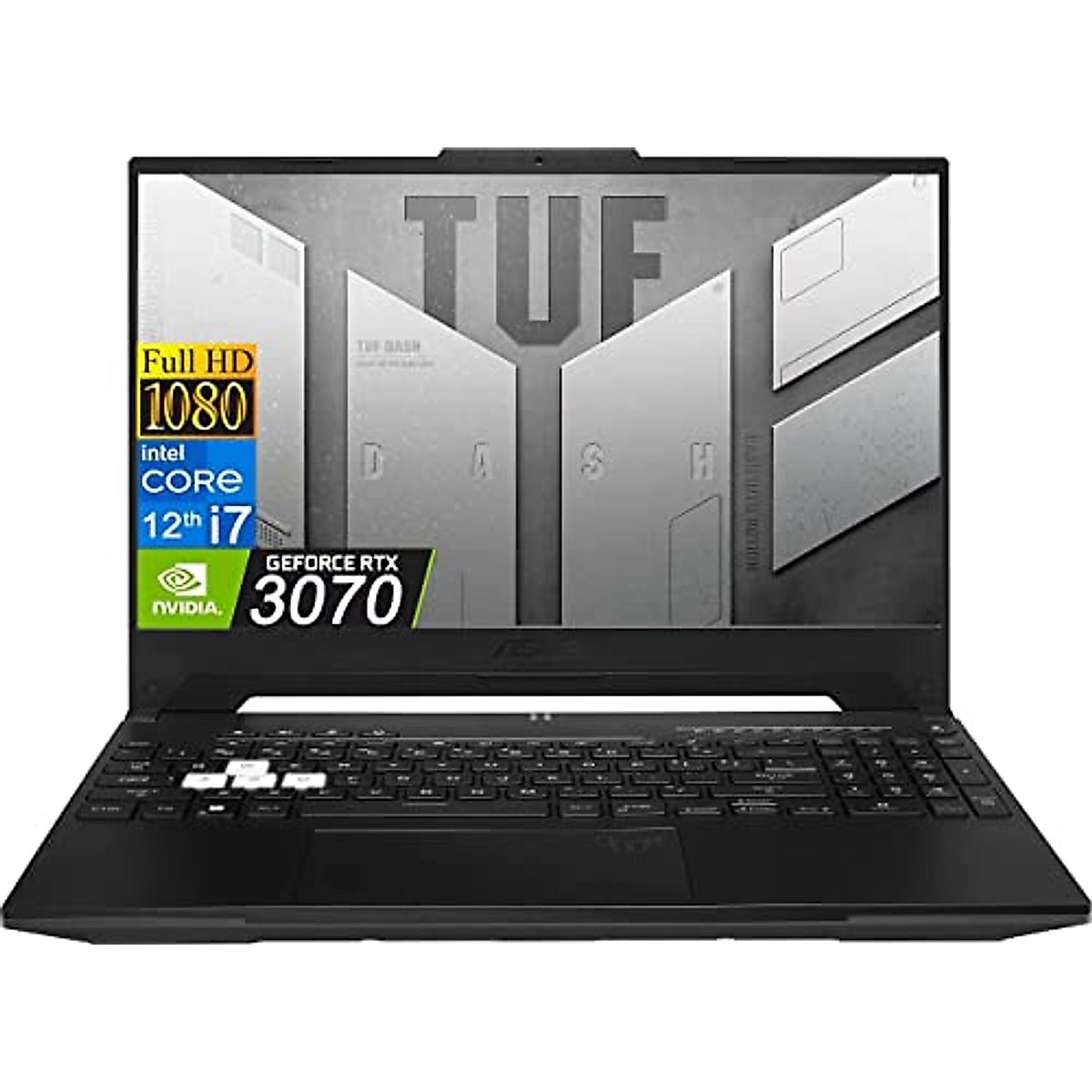 ASUS 2022 Newest TUF Gaming Laptop, 15.6 inch FHD Display, Intel Core i7-12650H 10 Core, NVIDIA GeForce RTX 3070, 16GB DDR5 RAM, 1TB SSD, 144Hz Refresh Rate, Windows 11 Home, Bundle with JAWFOAL
