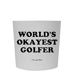 Funny Guy Mugs World's Okayest Golfer Travel Tumbler With Removable Insulated Silicone Sleeve, White, 16-Ounce