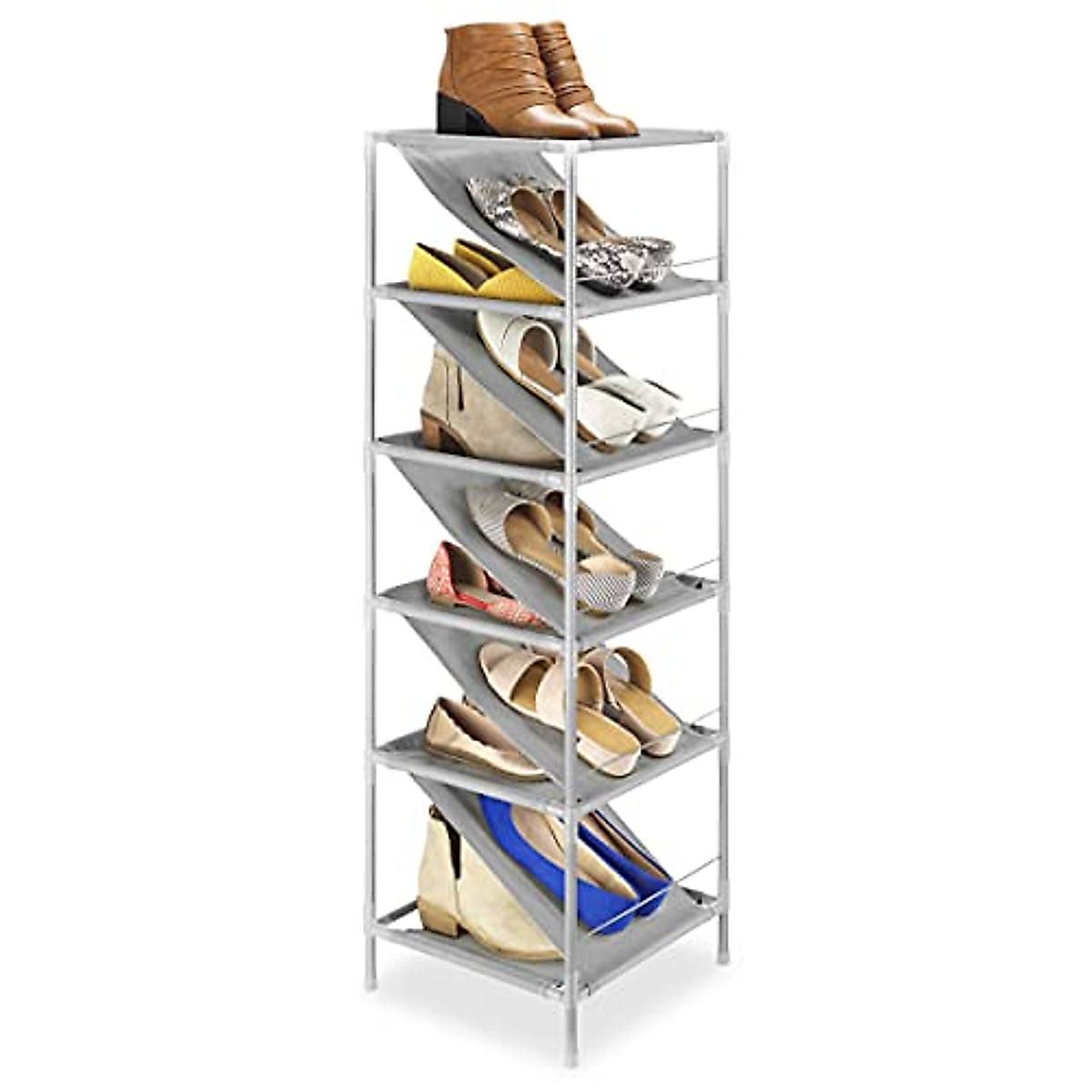 Whitmor Spacemaker Shoe Tower, 5-Tier, Gray