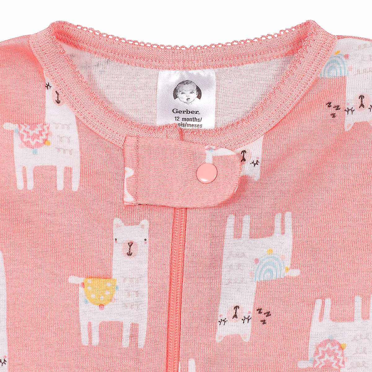 Gerber Baby Girls' Toddler 2-Pack Footed Pajamas, Llama Pink, 5T