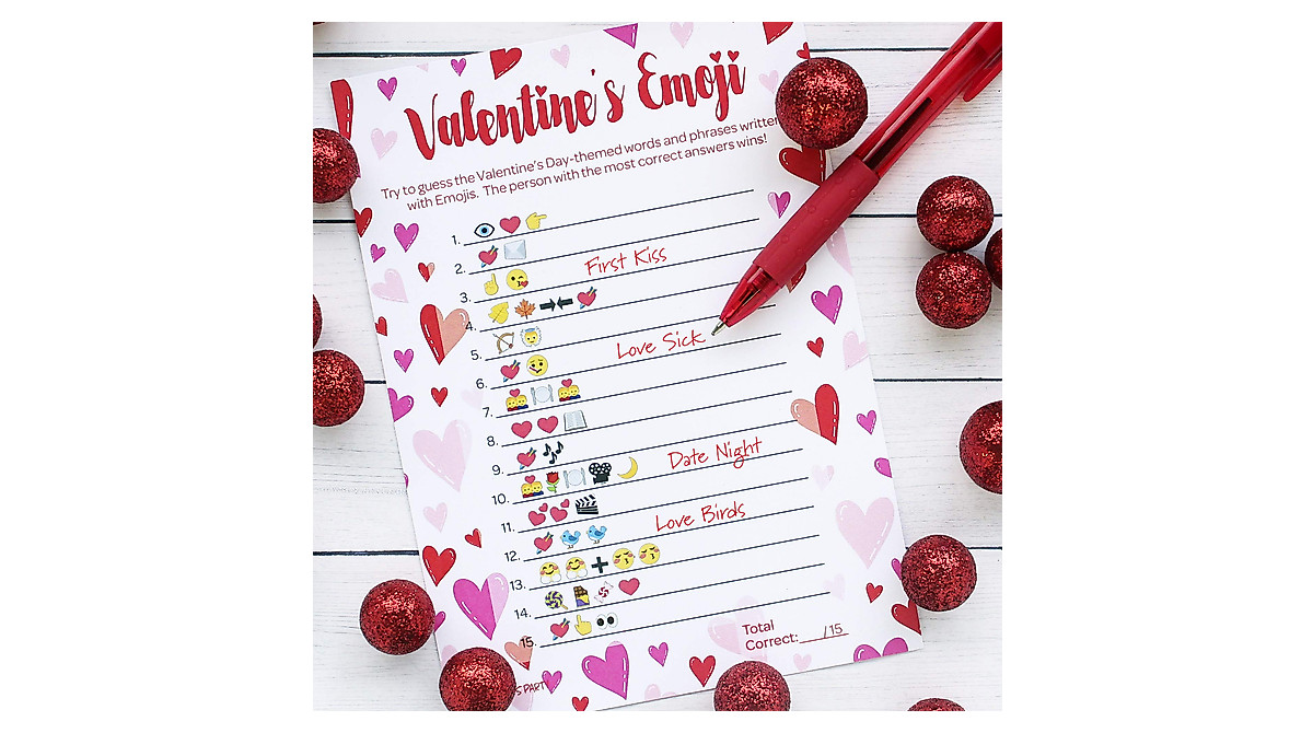 Valentine's Day Emoji Game - Fun Classroom & Family Party Activity