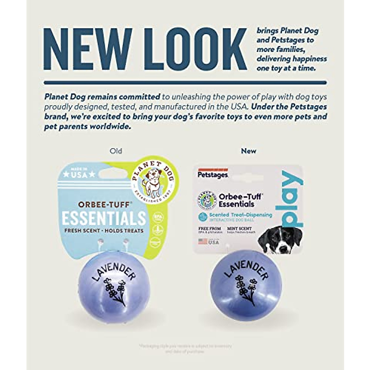 Planet Dog Orbee-Tuff Essentials Lavender Scented Interactive Dog Ball Treat Dispenser Toy, Purple