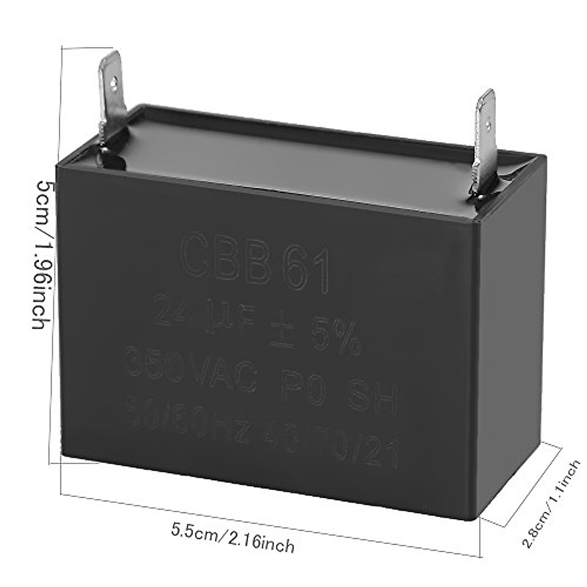 CBB61 24uF 23uF 300 350 400 350V Gasoline Generator Capacitor Replaces for Jkd Dianz Dongrong Ruva
