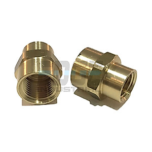 EDGE INDUSTRIAL BRASS REDUCING COUPLING 3/8" X 1/4" FEMALE NPT FNPT FUEL/AIR/WATER/OIL/GAS WOG (QTY 01)