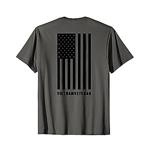 "Vietnam War Veteran" T-Shirt with vintage black U.S. Flag