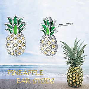 Pineapple Earrings Gifts for Her Women Sterling Silver Pineapple Stud Earrings Jewelry Studs Gifts for Women Teens