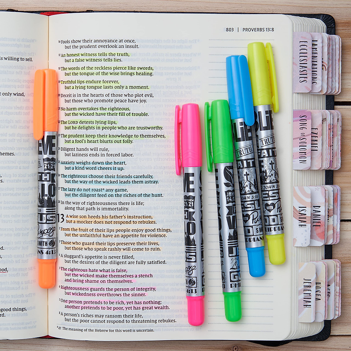 BLIEVE- Bible Highlighters And Pens No Bleed Through, Bible Verse Dry Highlighter and Pens Fine Tip, Bible Journaling Supplies and Bible Study Kit (10 Pack)