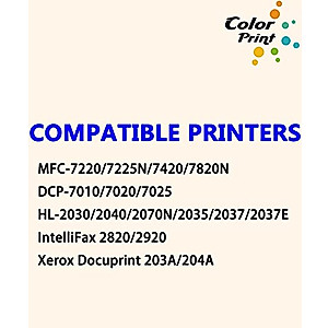 1-Pack ColorPrint Compatible TN350 Toner Cartridge Replacement for Brother TN-350 TN 350 for Intellifax 2820 2920 MFC-7220 MFC-7820N HL-2030 HL-2040 HL-2070N HL-2037E DCP-7010 DCP-7020 Printer (Black)