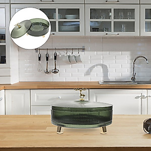 SHERCHPRY Snack Serving Tray with Lid Divided Candy Nut Serving Container Round Appetizer Tray Dried Fruit Storage Box for Home Party