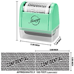 Miseyo Wide Roller Stamp Identity Theft Stamp 1.5 Inch Perfect for Privacy Protection,Anti-Theft Security Confidential Easy for Guard Personal Information Blockout - 3Pack Set (Mint Green)