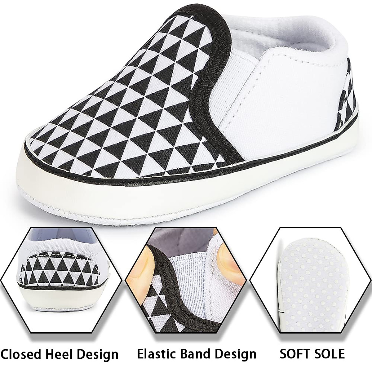 Casazoe Baby Girls Boys Canvas Sneaker Infant Soft Sole Non-Slip Comfort Shoes Newborn Crib Casual Sneaker Austin Boy's Flat Lazy Loafers Moccasins First Walking Skate Shoe