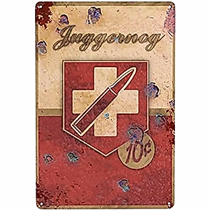 juggernog perk water bottle soda metal poster Tin Sign Vintage juggernog mini fridge call of duty zombies Bar Pub Garage Retro sign Marks Plaque/red