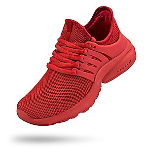 Troadlop Girls Shoes Lightweight Casual Walking Sneakers for Boy Red Size 2 M US Little Kid