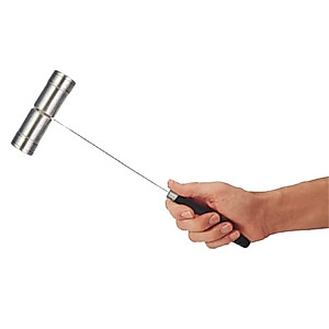 Jim Beam Stainless Steel Salt and Pepper Shaker with Long, Soft Grip Handles, Large, Silver