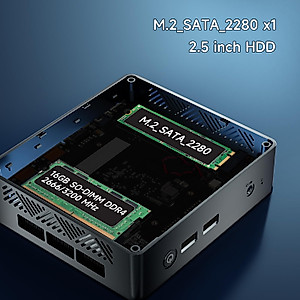 Bmax B2 S Mini PC N4020C 6GB DDR4 128GB eMMC (up to 2.8GHz), HDMI/VGA Port Support 4K Dual Screen Display, Dual Band WiFi RJ45 BT4.2 USB 3.0x4 Micro Desktop Computer Office