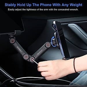 Howarx 15w Wireless Charging Magnetic Phone Mount for Model 3 Model Y MagSafe Phone Holder for Tesla Compatible with All Phone Strong Magnet Stable Car Interior Accessories