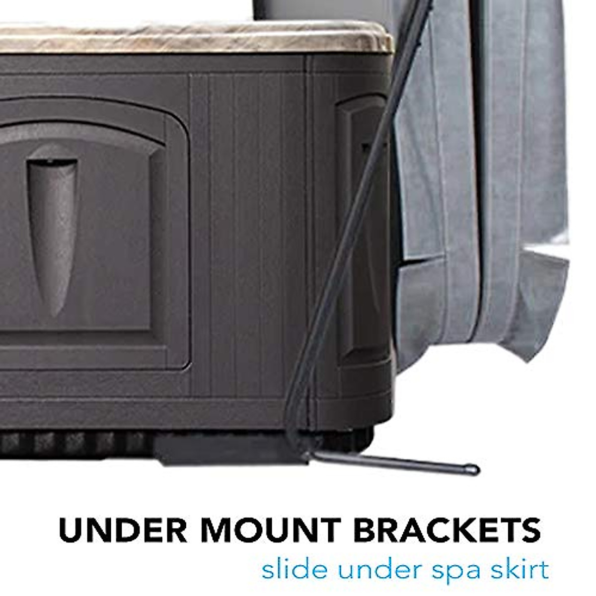 Puri Tech Pivot Under Mount Spa Cover Lift Removal System Bracket - Black