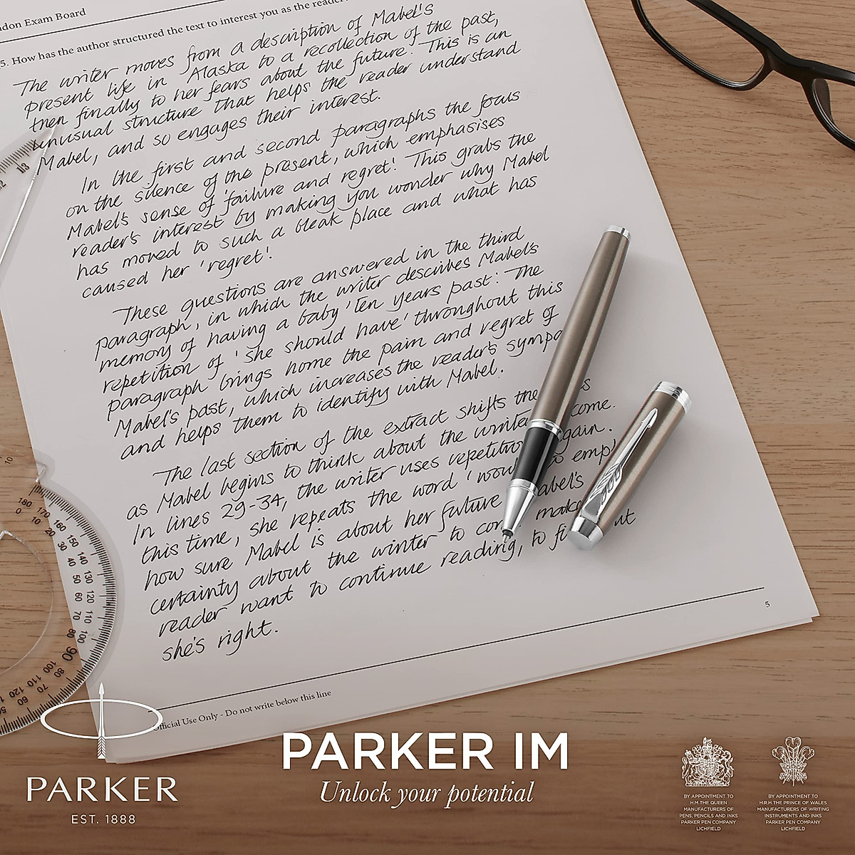 PARKER IM Rollerball Pen, Matte Blue with Fine Point Black Ink Refill (1931661)