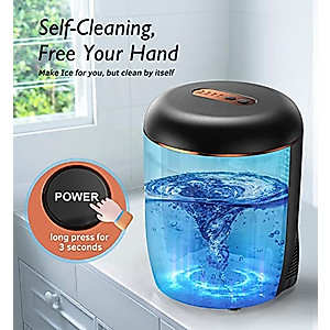33Lbs Ice Maker Countertop, 10 Ice Cube Ready in 8-9 Mins, Crystal Clear Ice, 33Lbs/24H, Self-Cleaning Clear Ice Maker Machine, 2 Sizes Ice Cube Maker, Ice Scoop/Basket/Hook, for Home Camping Party RV