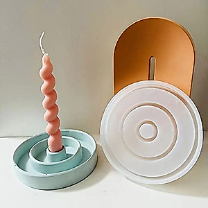 Round Candlestick Silicone Mold Gypsum Plaster Mold Lipstick Holder Tray Mold for DIY Jewelry Organizer Home Craft Decor