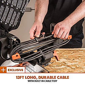 Evolution Power Tools R255SMS+ PLUS 10-Inch Sliding Miter Saw Plus Multi-Material Multi-Purpose Cutting Cuts Metal, Plastic, Wood & More 0˚ - 45˚ Bevel & 50˚ - 50˚ Miter Angles TCT Blade Included