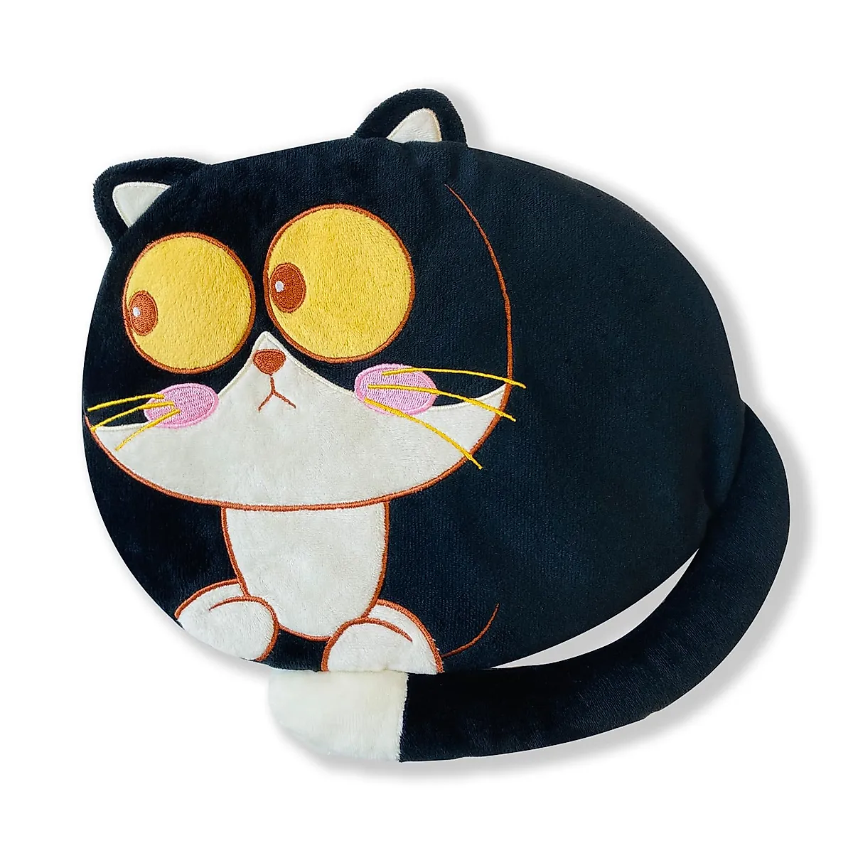 Kivdes Microwave Heating Pads for Cramps/Period/Back/Abdomen Pain Relief,11in*8in Microwavable Weighted Moist Stuffed Cute Stuffed Animal Heating Pad Washable Removable Lavender Scented Black Cat