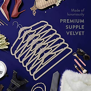Premium Velvet Hangers with Tie Bar 20-Pack Slim Space Saving Coat Hanger, Non Slip Wardrobe Hangers, Clothes Hangers 360° Swivel Hook, Suit, Shirt Dress & Trouser Hangers - Thin Flocked Felt Hangers