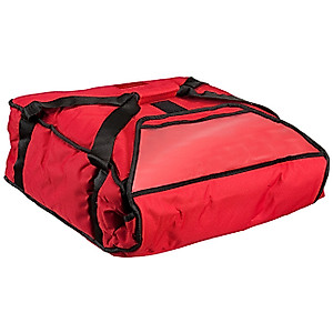 Polar Tech 810 RED Nylon Fabric Jumbo Thermo Insulated Pizza Carrier, 20" Length x 19-1/2" Width x 7-1/2" Depth, Red