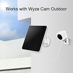 6W Solar Panel for Outdoor Security Camera,Compatible with Rechargeable Battery Powered Surveillance Camera, Micro USB Solar Panel for Wyze cam Outdoor,Adjustable Mounting Bracket (2 pack)