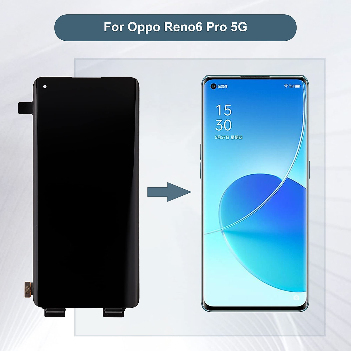 E-yiiviil LCD Digital Display Compatible with Oppo Reno 6 Pro 5G PEPM00 CPH2249 6.55" LCD Display Touch Screen Assembly with Tools