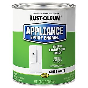 Rust-Oleum 241168 Specialty Appliance Epoxy Paint, Quart, Gloss White 32 Fl Oz (Pack of 1)