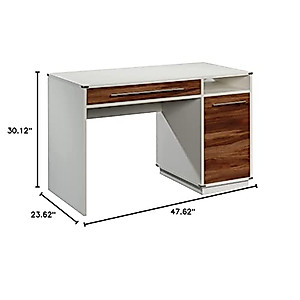Sauder Vista Key Desk, L: 47.64" x W: 23.62" x H: 30.16", Pearl Oak Finish